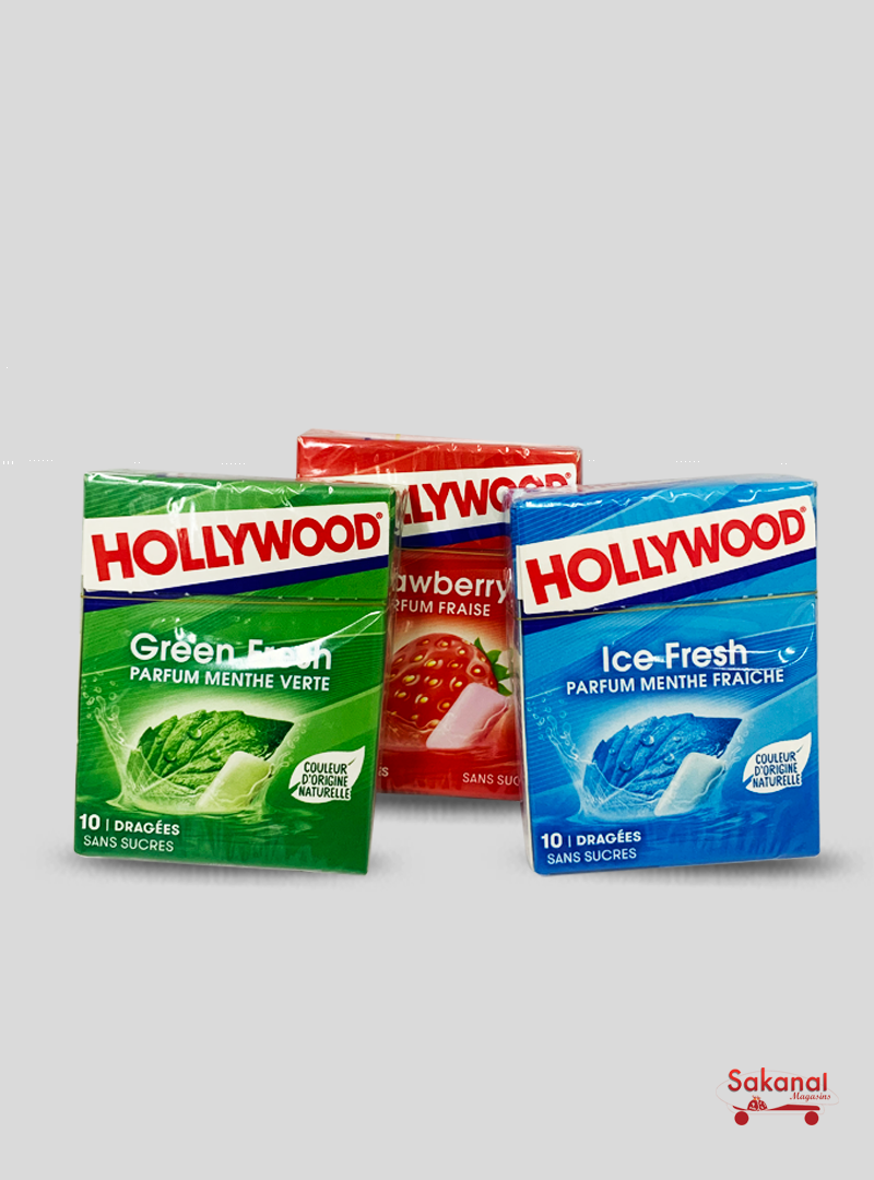 CHEWING GUM HOLLYWOOD 10D FRAISE
